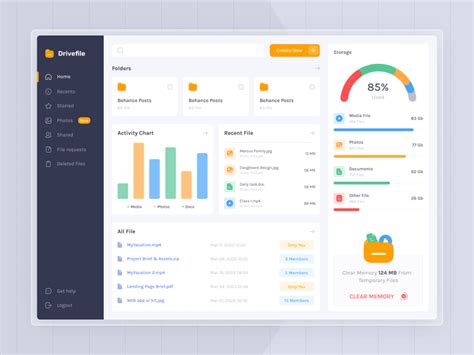 File Sharing Dashboard UI Kit By 6ahmed18 EpicPxls