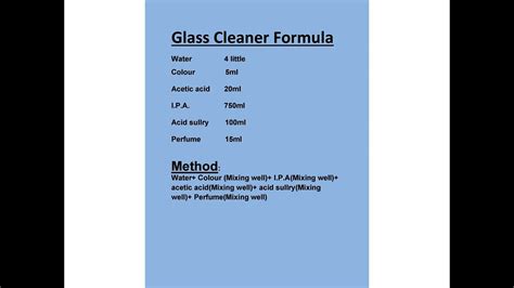 Glass Cleaner Formula Effective And Easy To Make