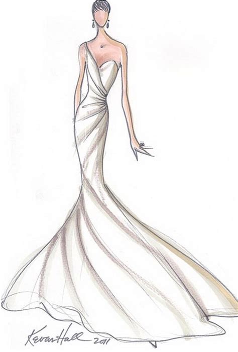 Elegant White Dress Sketch Draw Wedding Dress Angelina Jolie Wedding