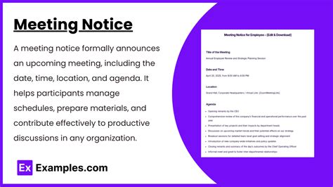 Notice Of Meeting Template