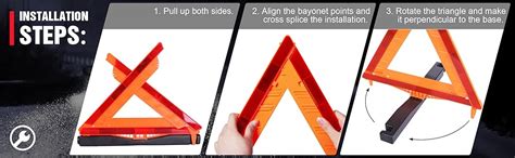 Safemate 3 Pack Warning Triangle Dot Approved Foldable