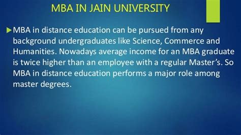 Mba In Jain University Ppt