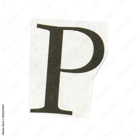 Letter P Magazine Cut Out Font Ransom Letter Isolated Collage