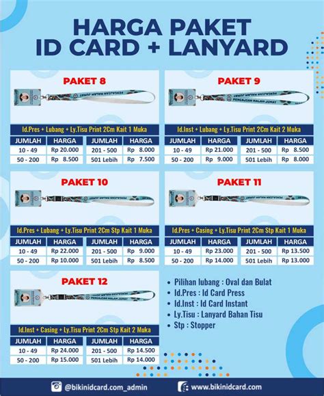 Daftar Harga Paket • Bikin Id Card Panitia Bumn Dan Karyawan Lanyard