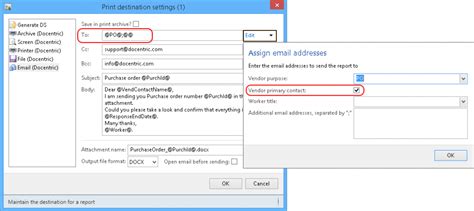 Email Reports With Customized Body And Additional Attachments Docentric AX