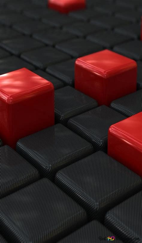 Abstract Black And Red Cubes 4k Wallpaper Download
