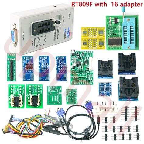 Rt809f Serial Isp Programmer With 16 Adapters 18v Adaptersop8 Test