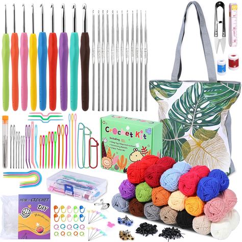 Uzecpk 144pcs Crochet Kit For Beginners Knitting Kit