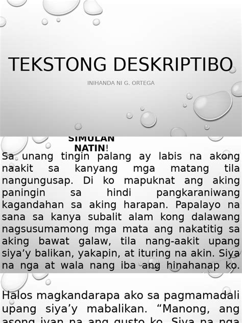Tekstong Deskriptibo 11 Pdf
