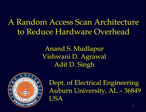 Ppt A Random Access Scan Architecture To Reduce Hardware Overhead
