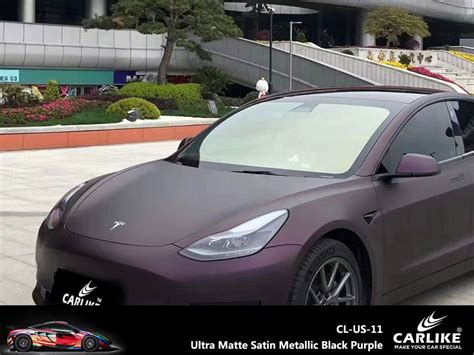 Ultra Matte Satin Metallic Black Purple Vinyl Wrap Auto Sticker