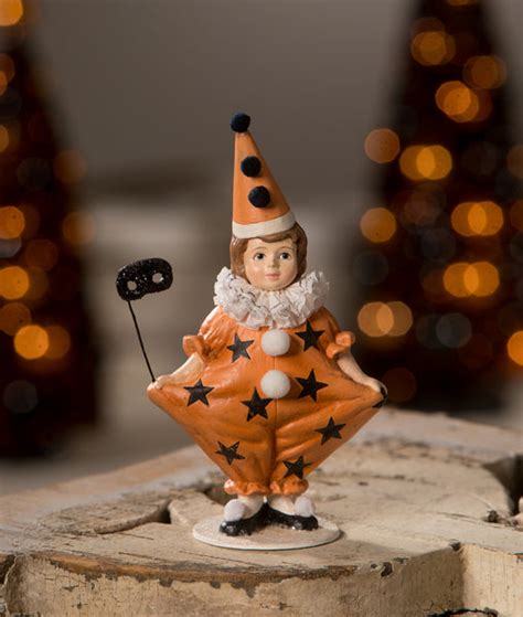 Bethany Lowe Halloween Masquerade Clown Girl Vintage Style Halloween