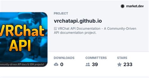 Vrchatapi Github Io Ecosystem Directory Market Dev
