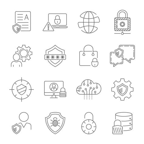 10520691 Cyber Security Icons Vector Images Depositphotos