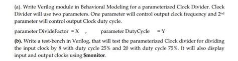 Solved A Write Verilog Module In Behavioral Modeling For Chegg Com