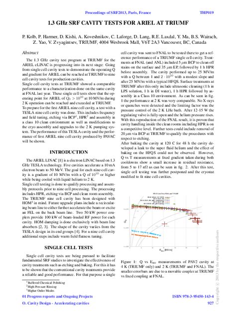 3 Ghz Srf Cavity Tests For Ariel At Triumf