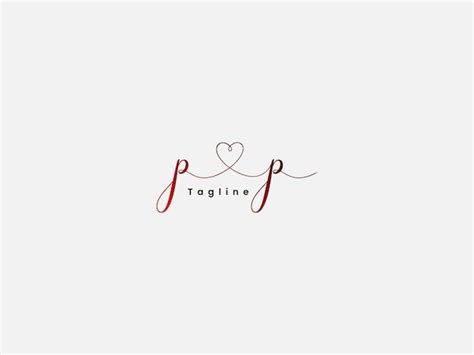 Premium Vector Pp Letter Love Logo Design Pp Letter With Love