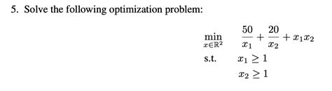 solved 5 solve the following optimization problem