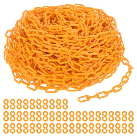 Uxcell Plastic Chain Links 197 Foot Safety Chains Yellow Plastic