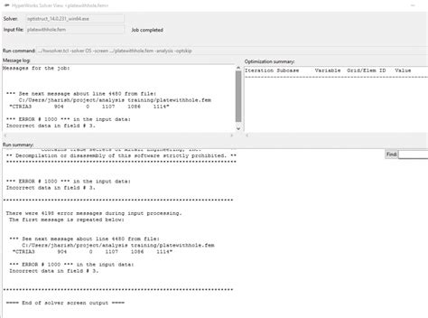 Ctria3 Error Linear Static Analysis Altair Community