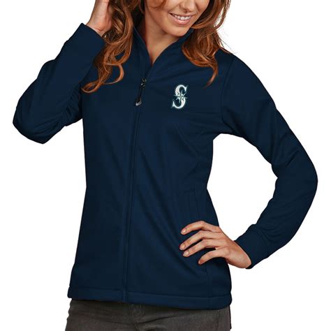 Womens Seattle Mariners Antigua Navy Golf Full Zip Jacket