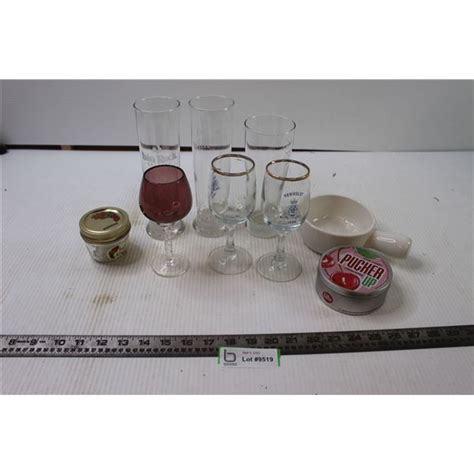 6 Assorted Glasses Misc Bodnarus Auctioneering
