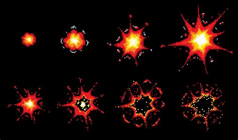 Pixel Art Explosion Bomb Boom Burst Animation 21022626 Vector Art At