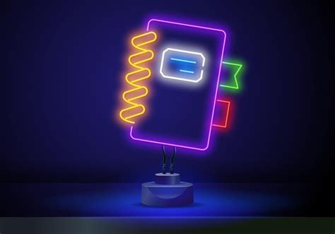 Premium Vector Notebook Neon Icon Simple Thin Line Outline Vector Of