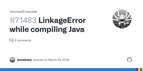 Linkageerror While Compiling Java · Issue 71483 · Microsoftvscode · Github