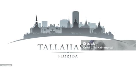 Tallahassee Florida City Skyline Silhouette Stock Illustration