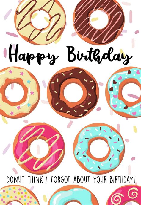 Donut Printable Birthday Cards — Printbirthday Cards