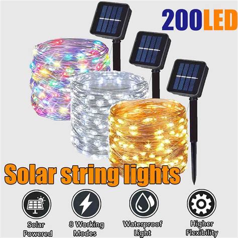 Mini Led Solar String Lights Christmas Curtain Fairy Lights 300 Led
