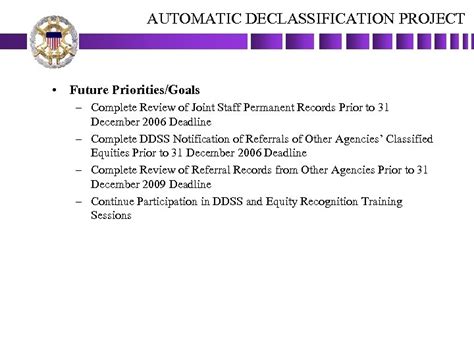 Unclassified Automatic Declassification Project Joint Staff Automatic Declassification