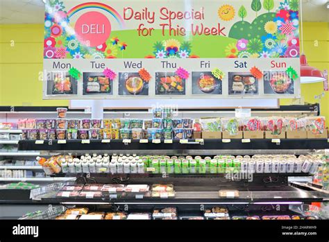 The Daily Specials For A Japanese Lunch At Mitsuwa Saratoga Ca Stock