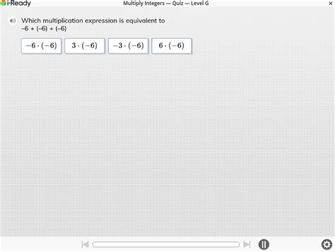 I Readymultiply Integers Quiz — Level Gwhich Multiplication Expressi