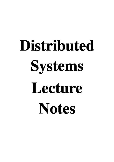 Lecture Notes Distributed System PDFCOFFEE