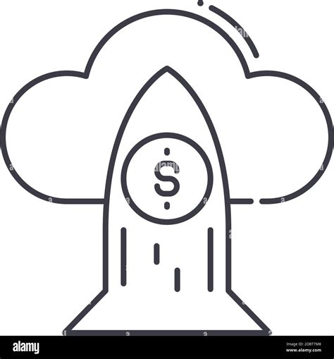 Startup Launch Concept Icon Linear Isolated Illustration Thin Line Vector Web Design Sign