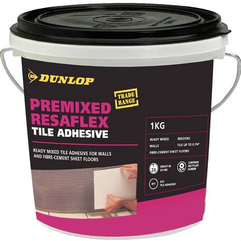 Dunlop Premixed Resaflex Tile Adhesive 1kg Grey Mitre10