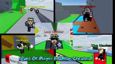 Types Of Player In Obby Creator Bacozy Youtube