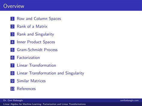 3 Linear Algebra For Machine Learning Factorization And Linear Transformations Pdf