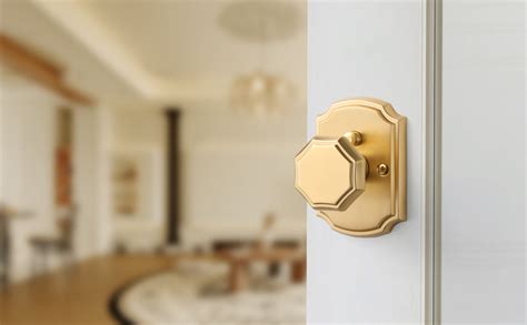 Sorwduerm 2 Pack Gold Door Knobs Privacy Door Knob Satin Brass Door
