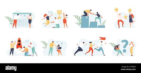 Business People Set Concept Planning Startup Coaching And Problem