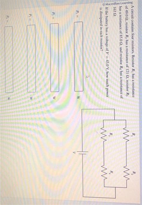 solved a circuit contains four resistors resistor r1 has a