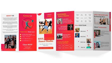 Fitness Dance Studio Brochure Trifold Ppt Presentation