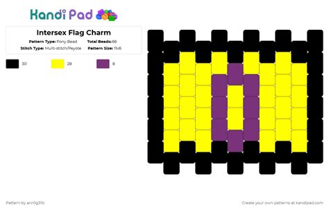 Intersex Flag Charm Pony Bead Pattern Kandi Pad Kandi Patterns Intersex Flag Charm Pony Bead Pattern Kandi Pad Kandi Patterns