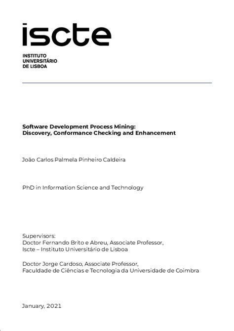 Pdf Software Development Process Mining Discovery Conformance Checking And Enhancement