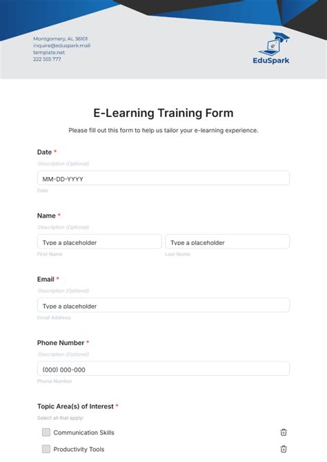 Free Training Registration Form Template To Edit Online