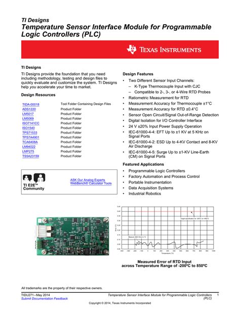 Temperature Sensor Interface Module For
