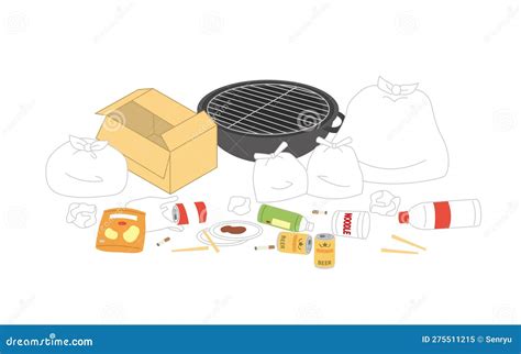 Large Amount Of Illegally Dumped Garbage Cartoon Vector 275511215