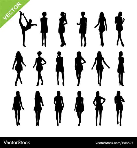 Sexy Women Silhouettes Set 17 Royalty Free Vector Image